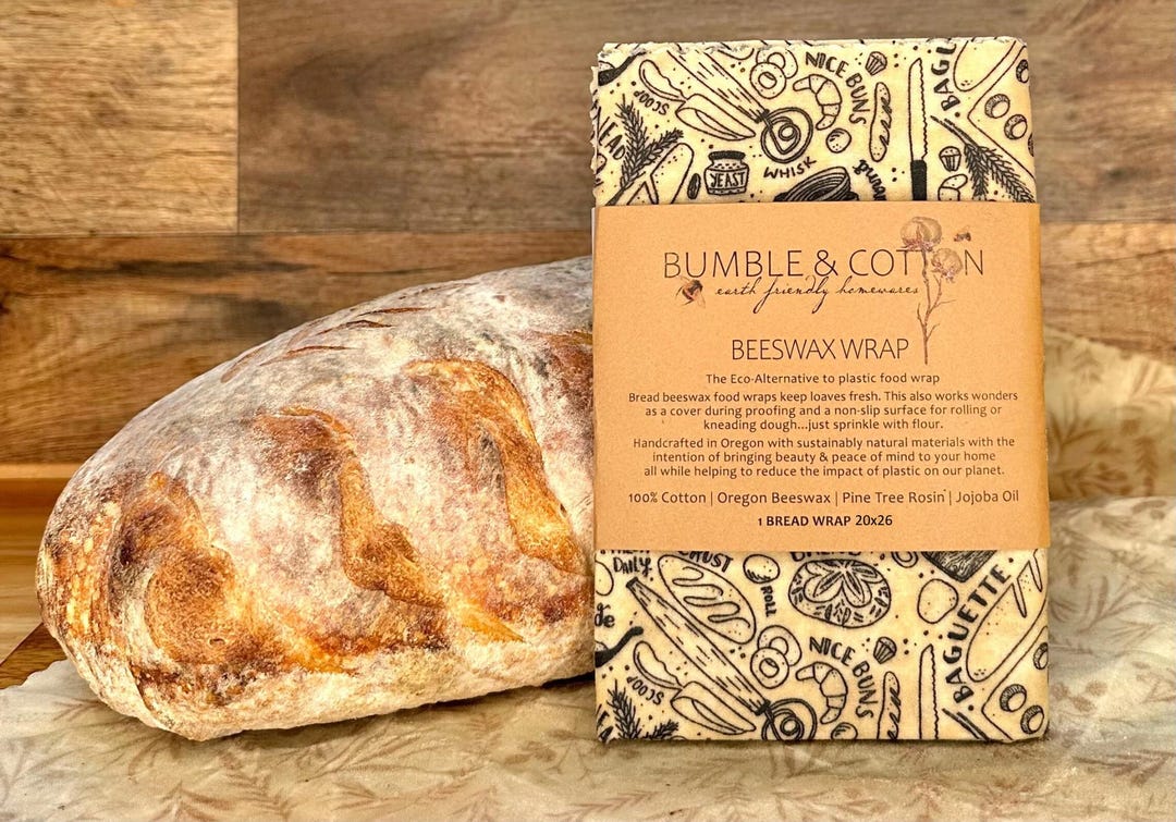 Beeswax BREAD·WRAP 20x26 || Eco-friendly Food Wrap || Plastic-free ...