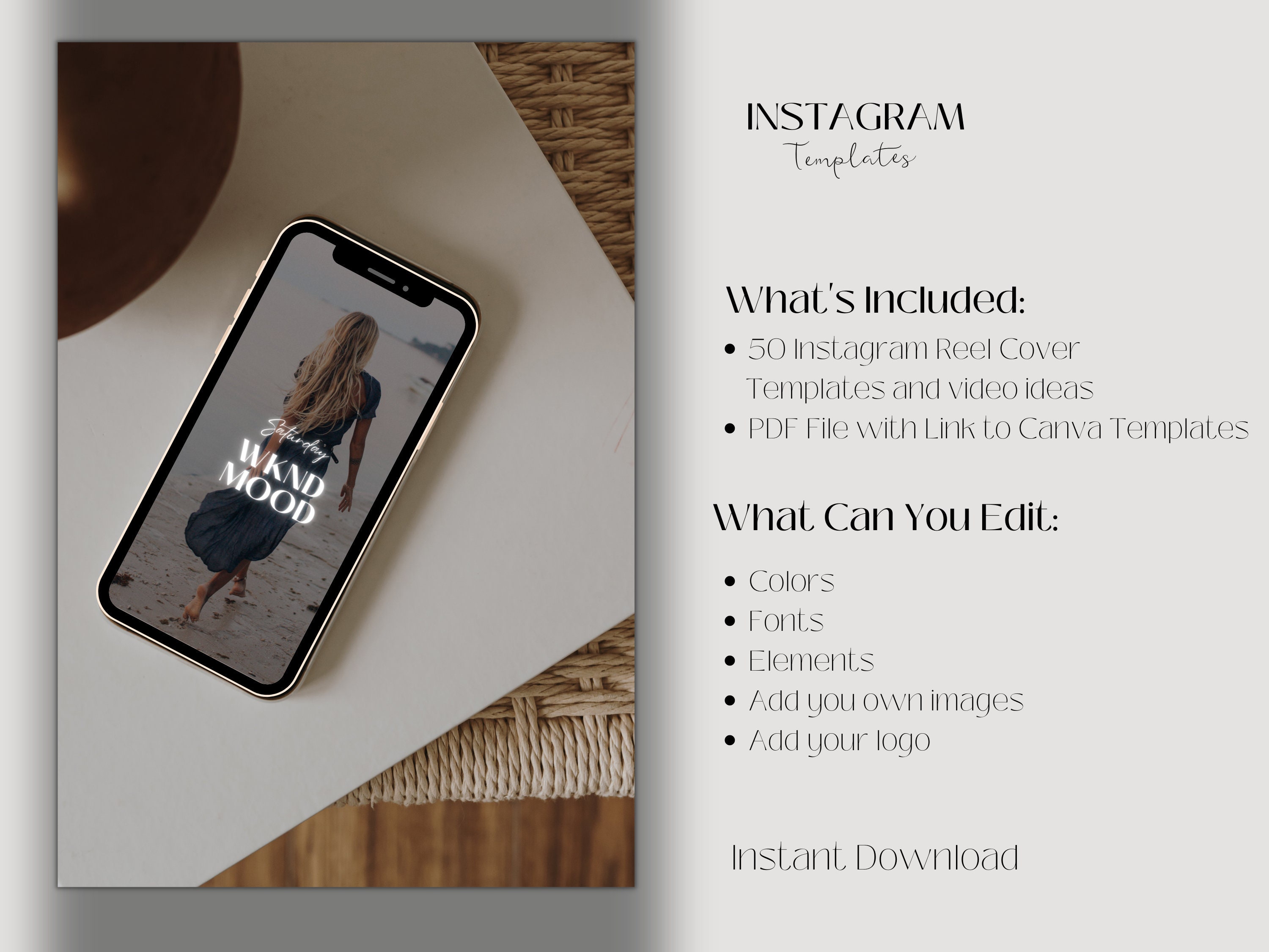 50 Instagram Reel Templates Reel Cover Title Ideas Canva Templates ...