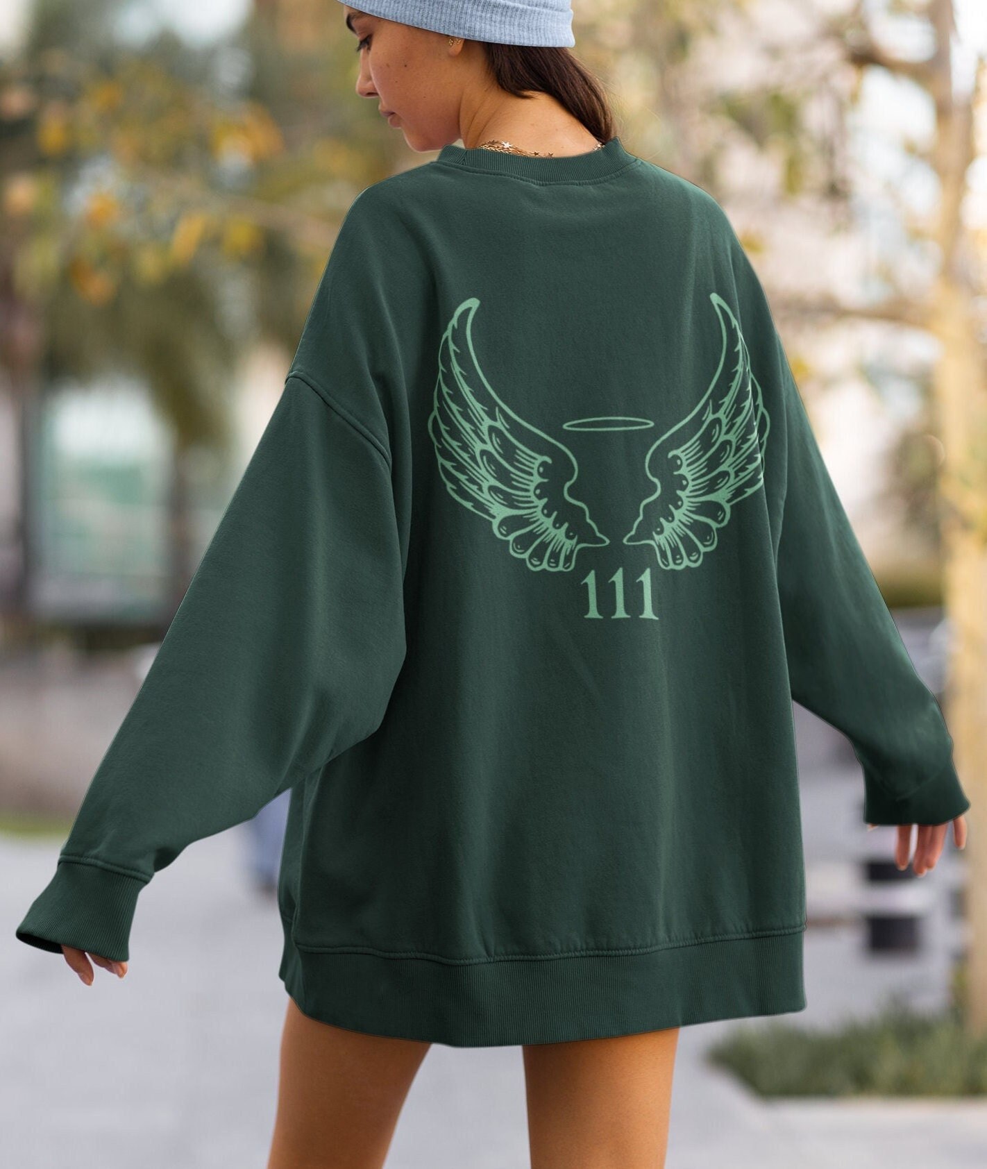 111 Angel Number Sweater Angel Wings Crewneck Angel Aesthetic Angel ...