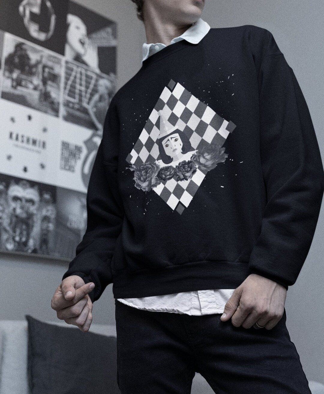 Clowncore Sweater Dark Clowncore Gothic Sweater Goth Clown Sweater Sad ...