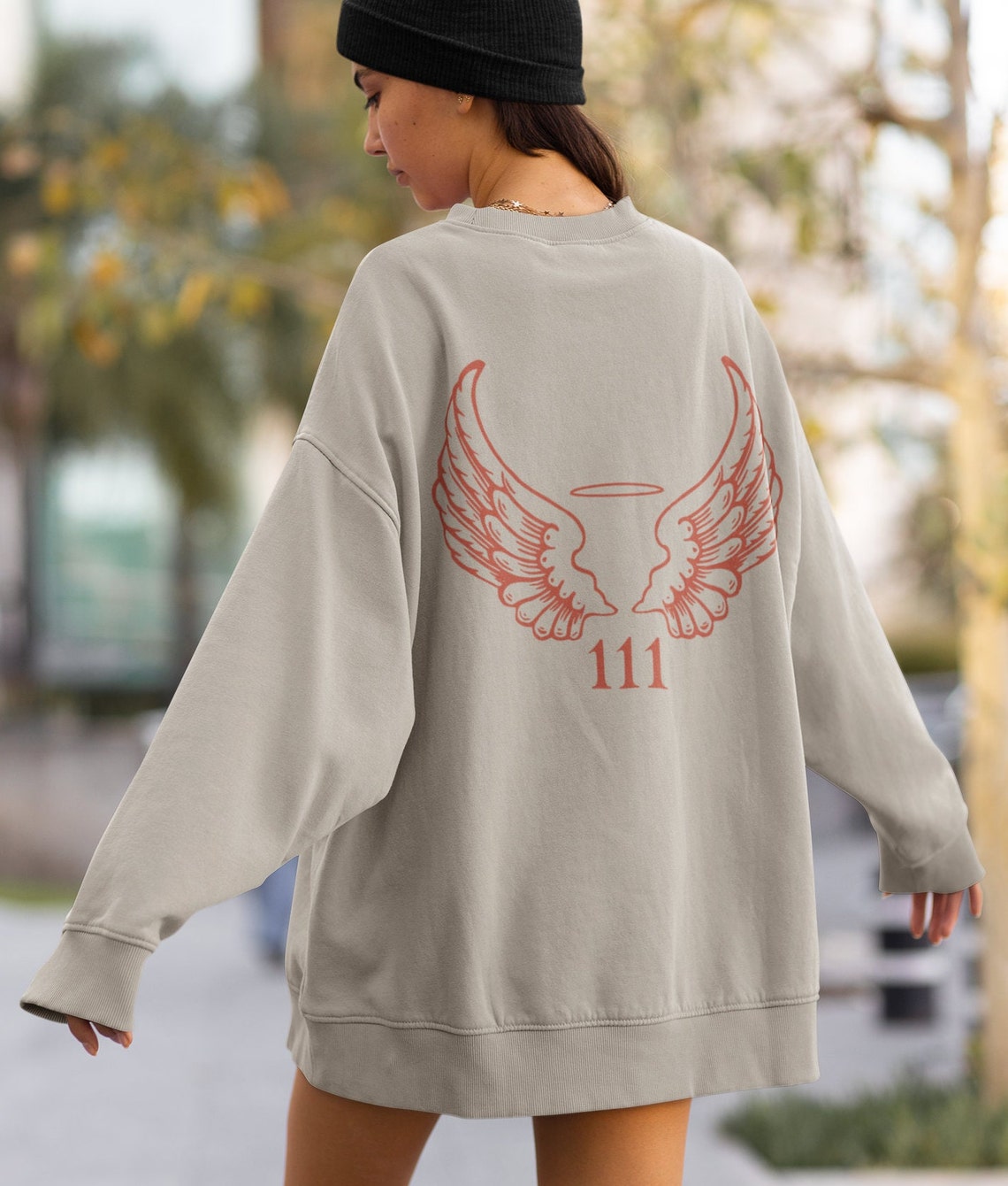 111 Angel Number Sweater Angel Wings Crewneck Angel Aesthetic Angel ...