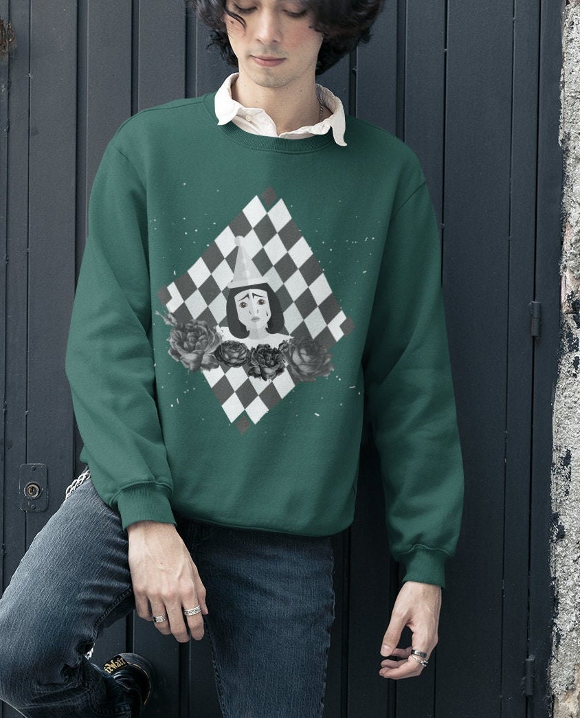 Clowncore Sweater Dark Clowncore Gothic Sweater Goth Clown Sweater Sad ...