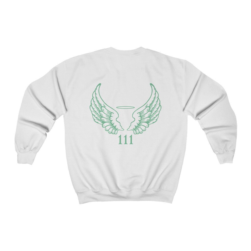 111 Angel Number Sweater Angel Wings Crewneck Angel Aesthetic Angel ...
