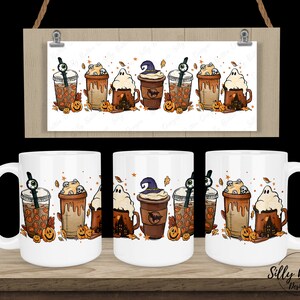 Halloween Latte Coffee Cups Fall Autumn Sublimation Mug Design, 11oz ...