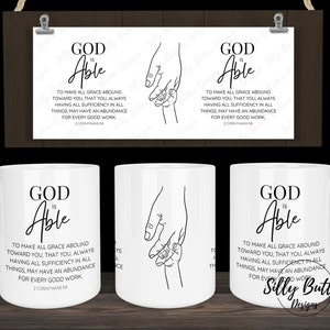 God is Able Grace Abound Bible Verse White Sublimation Mug Design, 11oz ...