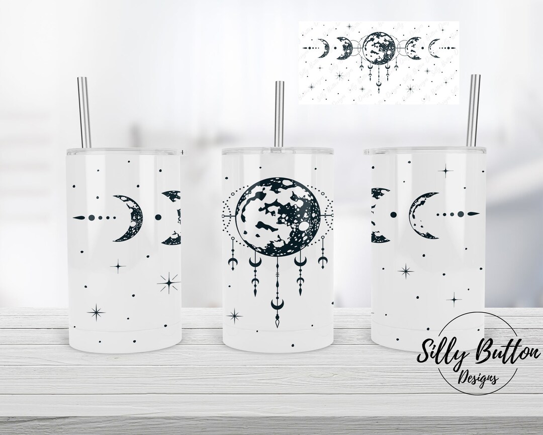 Celestial Moon Phases With Stars Night Sky Sublimation Straight Sippy ...