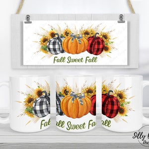 Fall Sweet Fall Pumpkins Thanksgiving Autumn Sublimation Mug Design ...