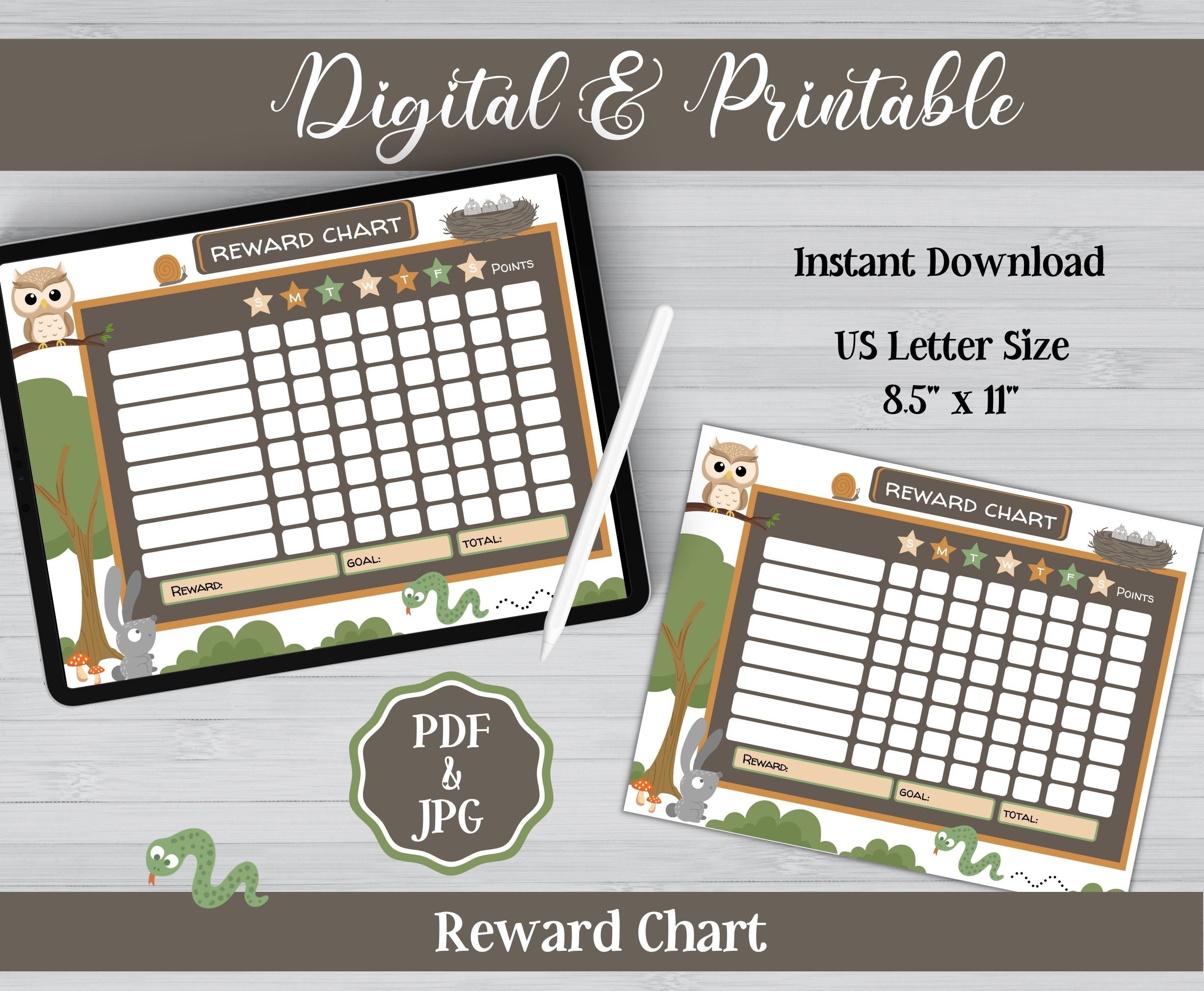Owl Reward Chart Template