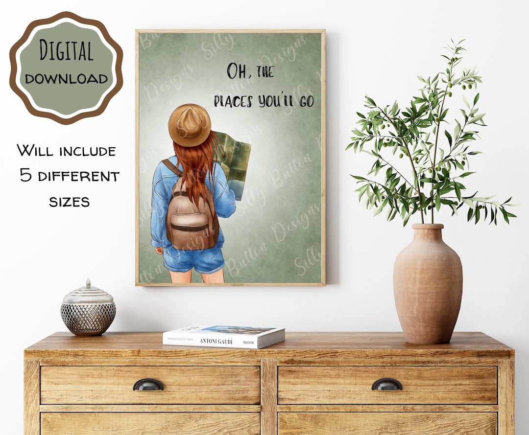 Instant Download Oh, the Places You'll Go Printable JPG Wall Décor, 5 ...