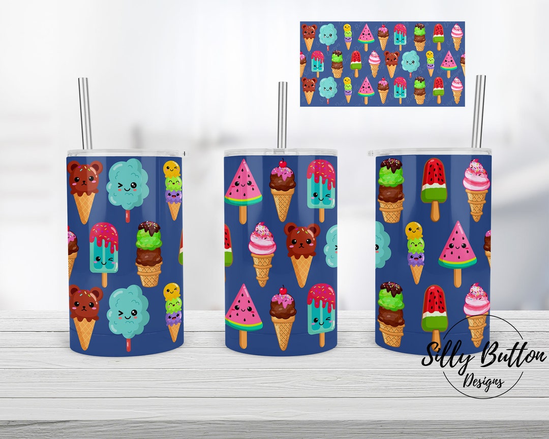 Ice Cream Kawaii Style Frozen Summer Snack Foods Sublimation Straight ...
