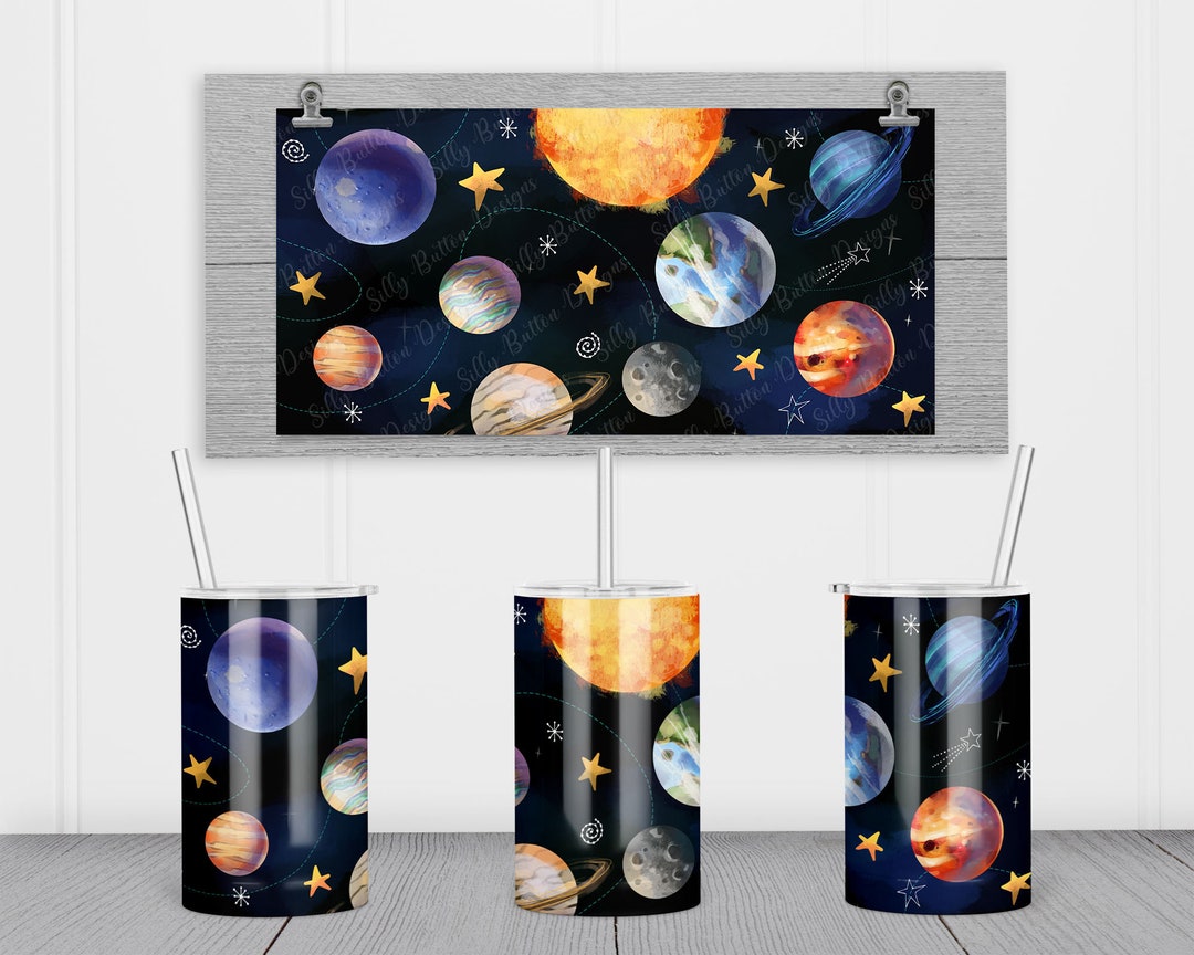 Outer Space Solar System Planets Sublimation Straight Sippy Cup Tumbler ...