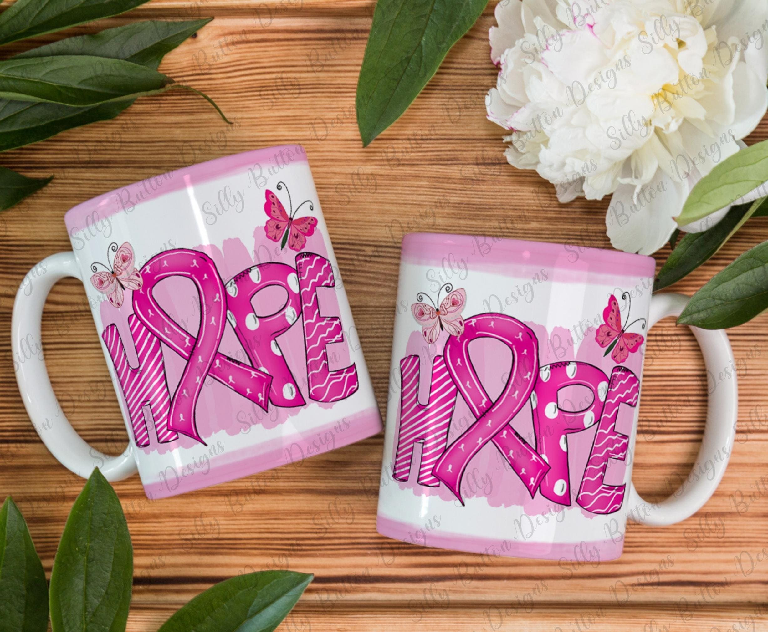 Breast Cancer Pink Ribbon HOPE Sublimation Mug Design 11oz - Etsy