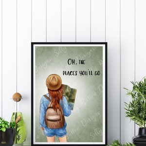 Instant Download Oh, the Places You'll Go Printable JPG Wall Décor, 5 ...