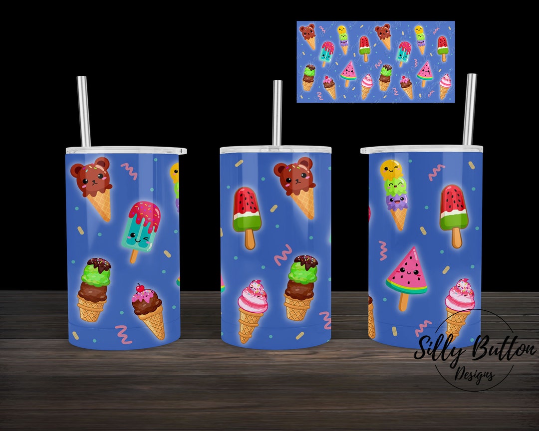 Summer Ice Cream Kawaii Style Frozen Snack Foods Sublimation Straight ...