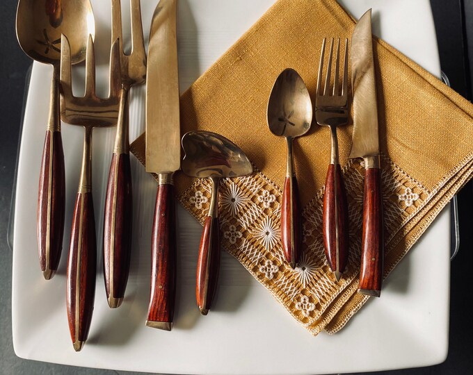 Bronze Flatware Service Set, Bronze Flatware Set, Bronze Flatware. - Etsy