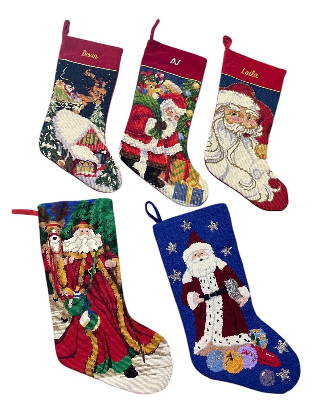 Vintage Santa Needlepoint Christmas Stocking - Etsy