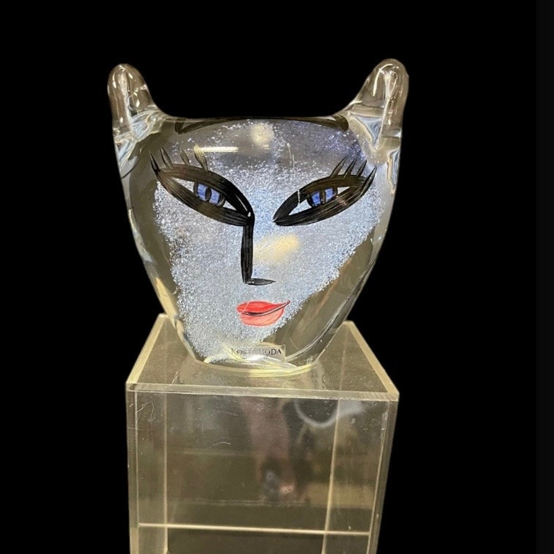 KOSTA BODA Open Minds 3 1/2 Face Sculpture by Ulrica Hydman Vallien - Etsy