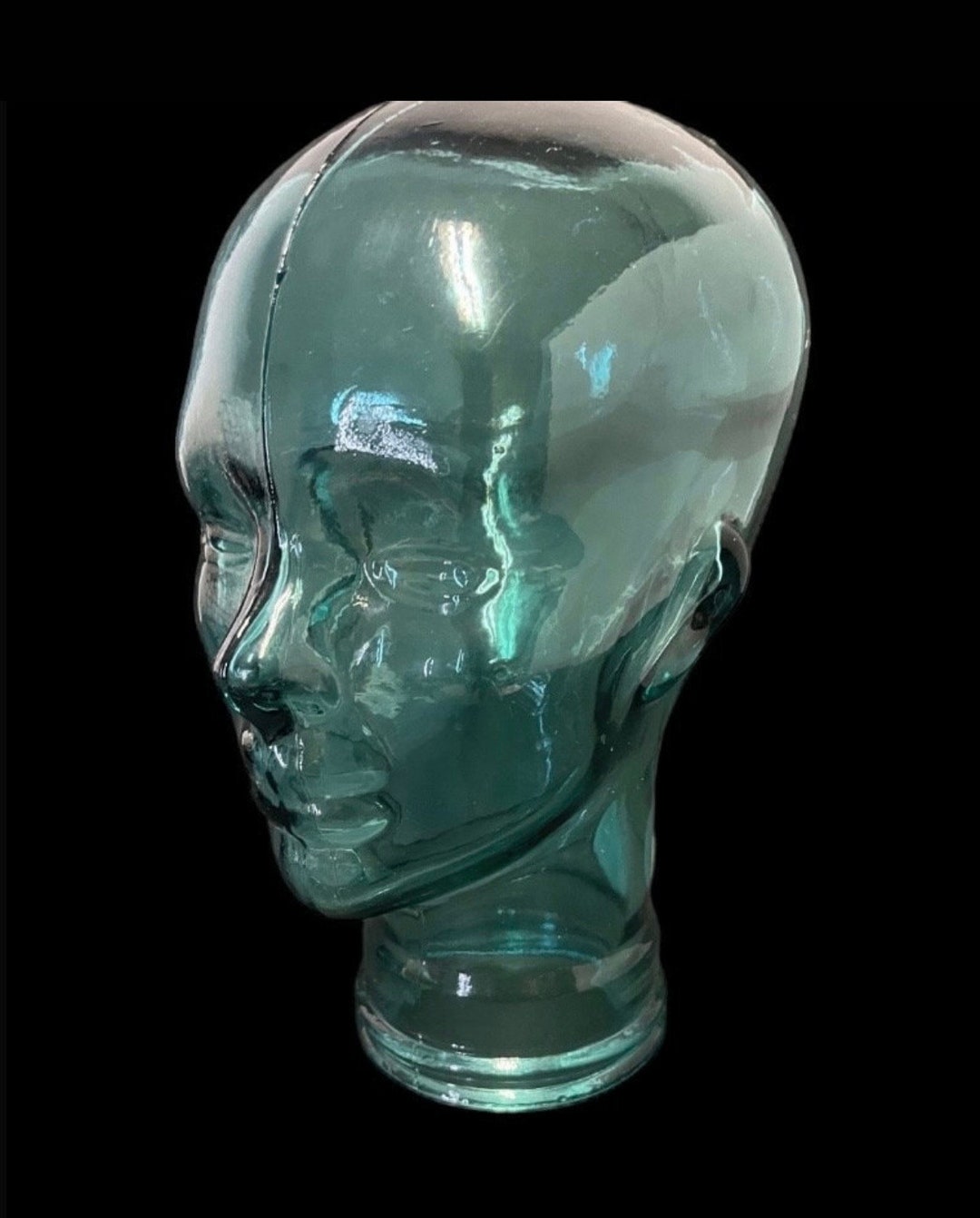 Life Size Glass Manequin Head Hat Display Stand, 12 Vintage Turquoise ...