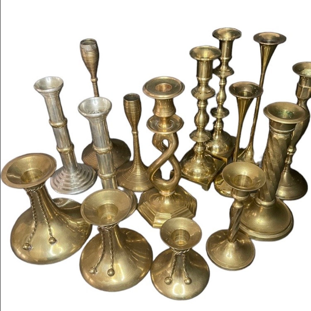 Candlesticks Large Brass Sets - Etsy
