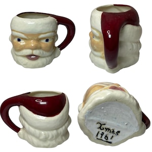 Old Fashion Santa Face Mugs, Ceramic Santa Mug, Vintage Christmas Mug ...