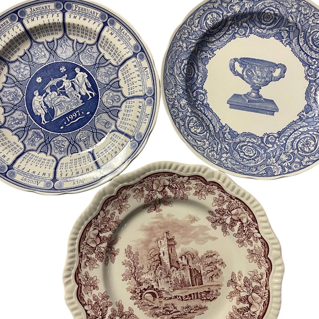 The Spode Warwick Vase, Ruins & Greek Calendar Plates. - Etsy