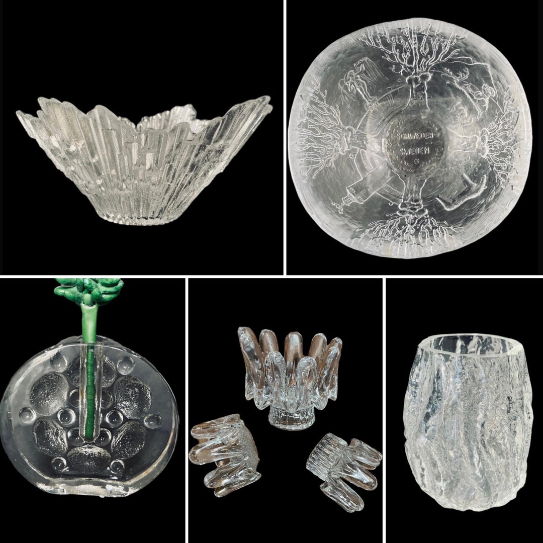 Scandinavian Design Glass Art, Sunflower Candlestick, Folklore Bowl ...