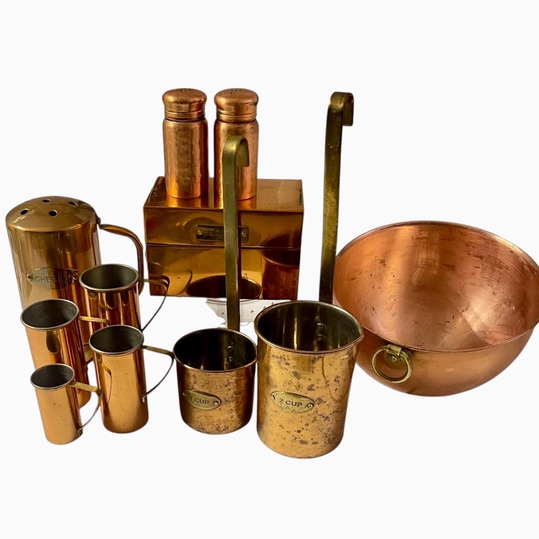 Copper Kitchen Utensils With Brass Handles. - Etsy