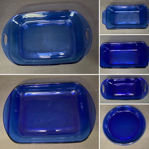 Vintage Cobalt Blue Glass Anchor Hocking Ovenware Casserole - Etsy