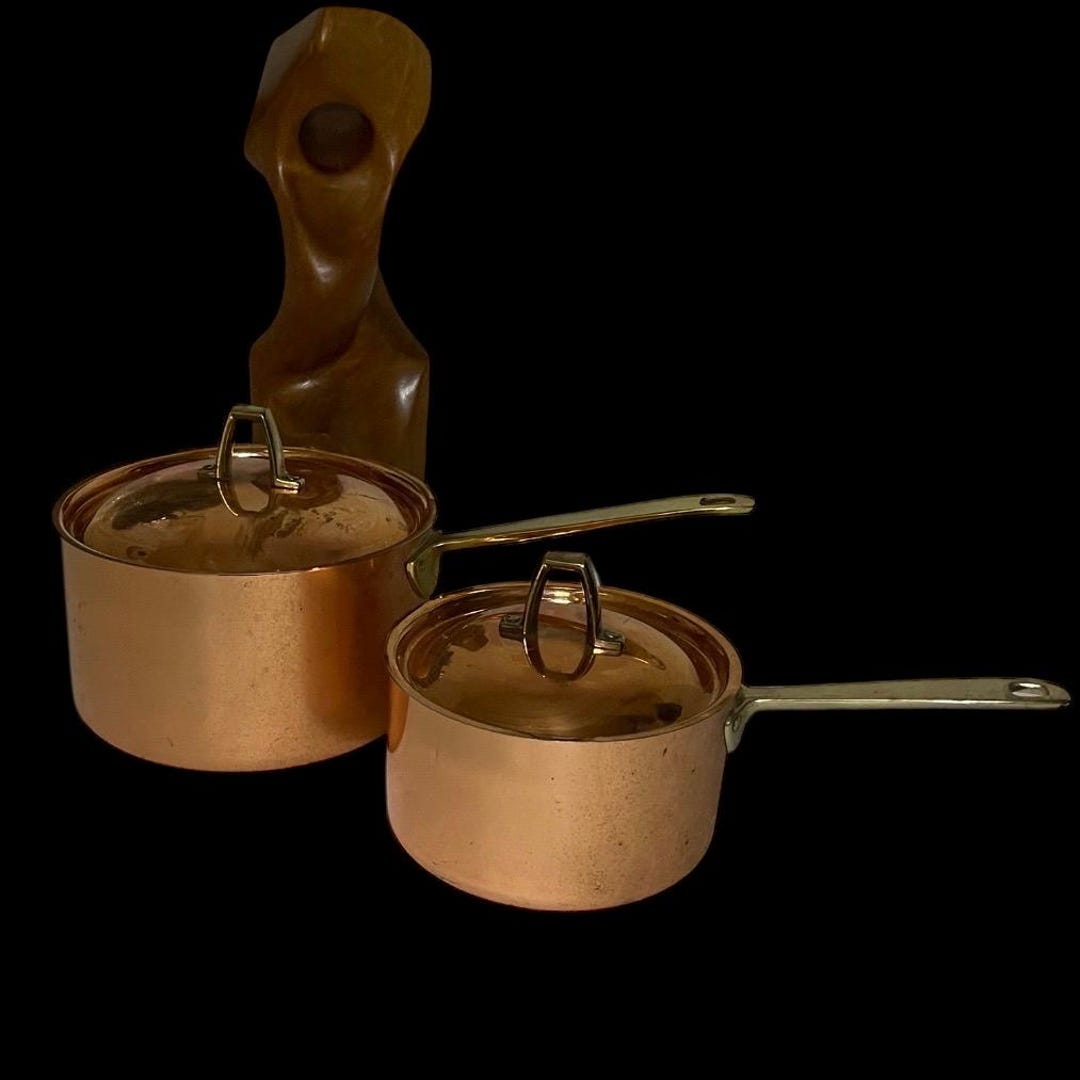 Revere Ware Copper Sauce Pans Set of 2 1801 Signature 5 1/4” & 6 1/2 ...