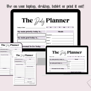 Printable Daily Planner Page, Undated Digital Daily Planner, Daily ...