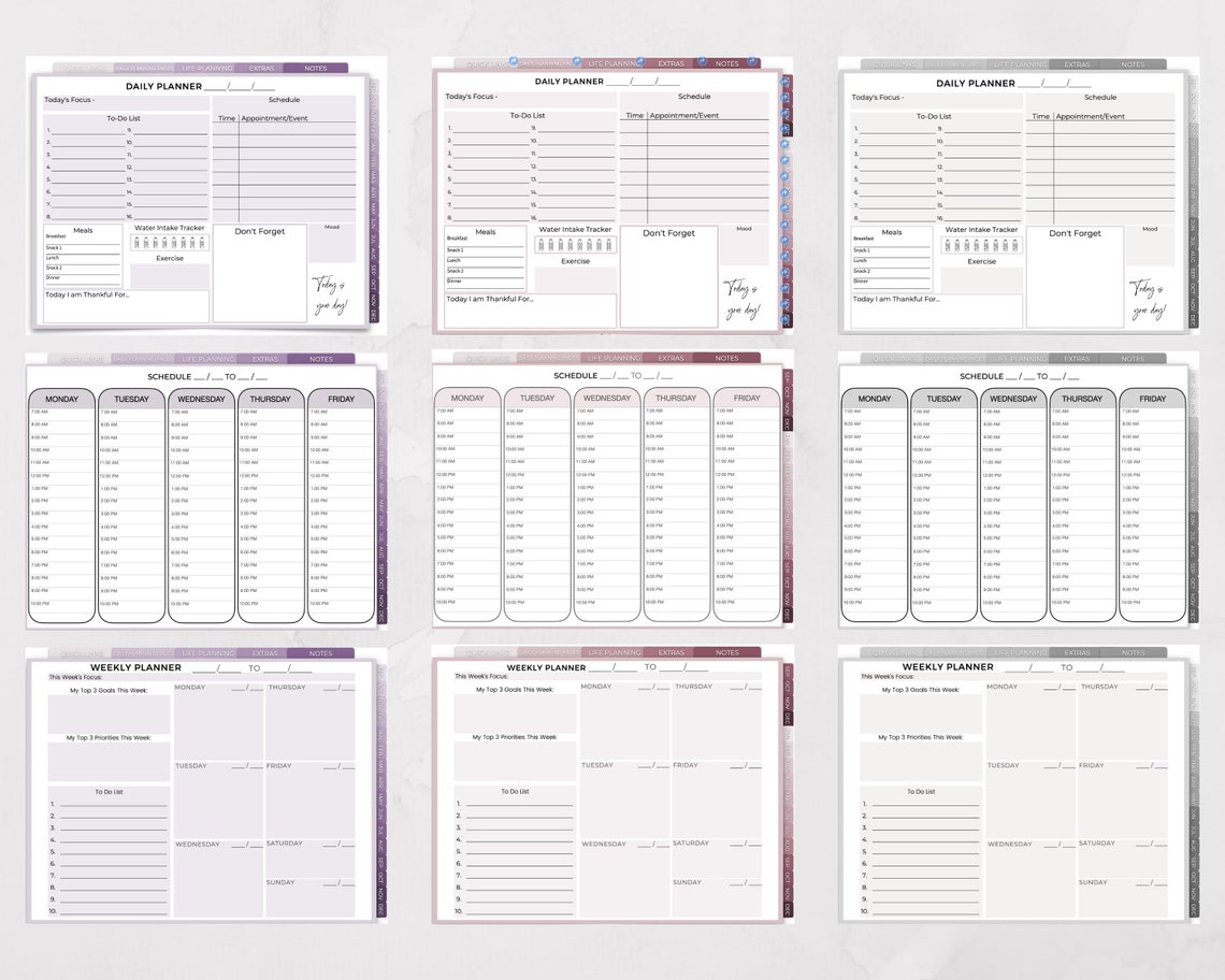 Undated Digital Planner for Goodnotes Notability, Digital Life Planner ...