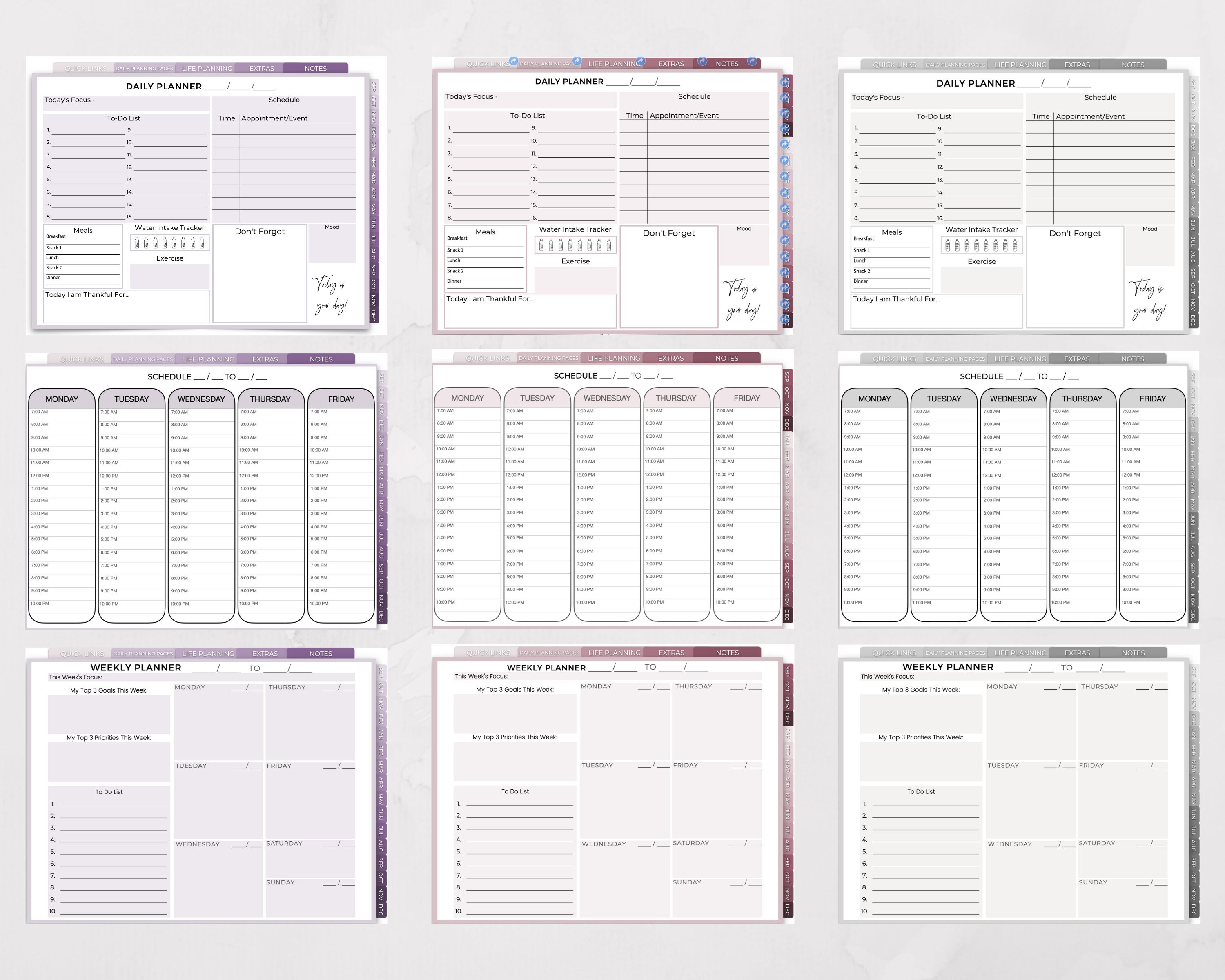 Undated Digital Planner for Goodnotes + Notability, Digital Life ...