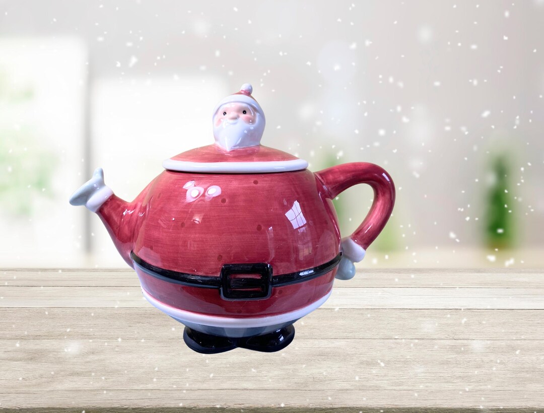Michel & Company " Pot Belly Santa Pot" Ceramic Teapot - Etsy