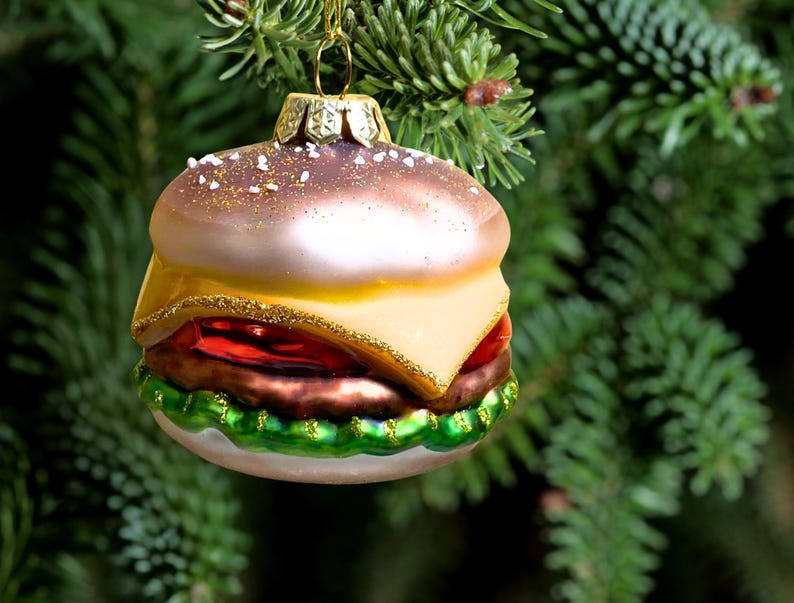 Glass Cheeseburger Christmas Tree Ornament - Etsy