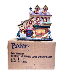 Bakery 3D Porcelain Lighted Glass Window House - Etsy