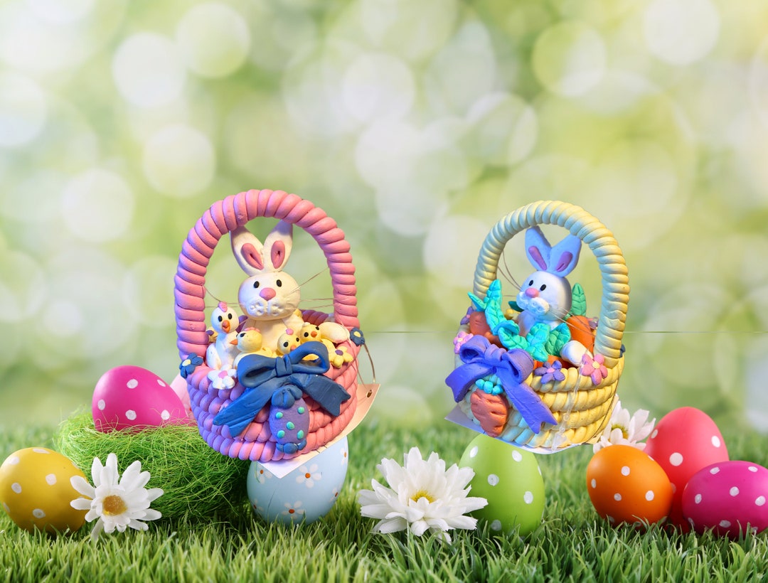 Easter Bunny Baskets With Chicks and Carrots | Spring Farmhouse Decor ...
