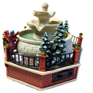 2024 Holiday Time Christmas Village Polyresin LED Holiday Fountain ...