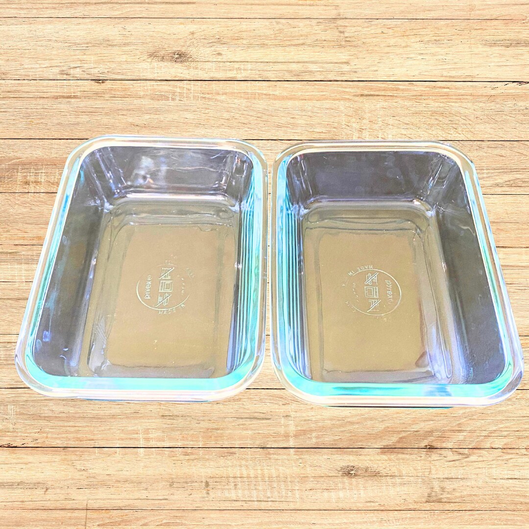 Vintage Pyrex Clear Glass Baking Dishes With a Blue Tint, Set of 2 - Etsy