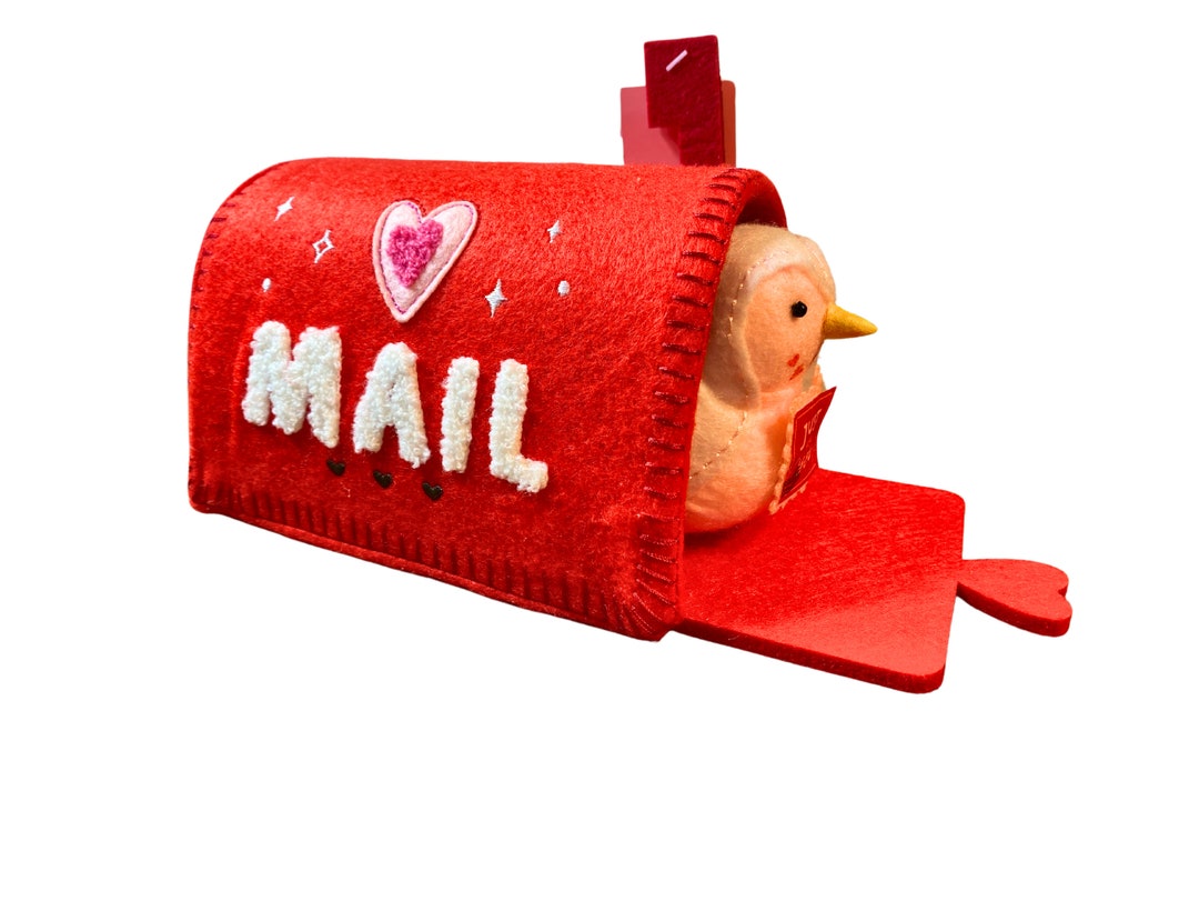 Valentine Fabric Feathery Friends Mailbox & Bird - Etsy