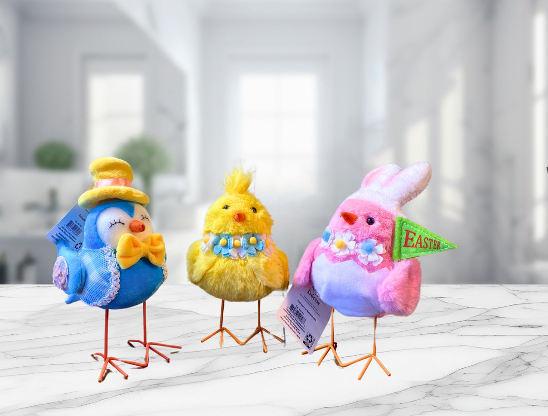 Easter Featherly Friends Fabric Birds Tabletop Decoration, 7" Tall - Etsy