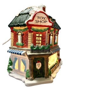 Vintage Toy Shop Lighted Christmas Village Collectible - Etsy