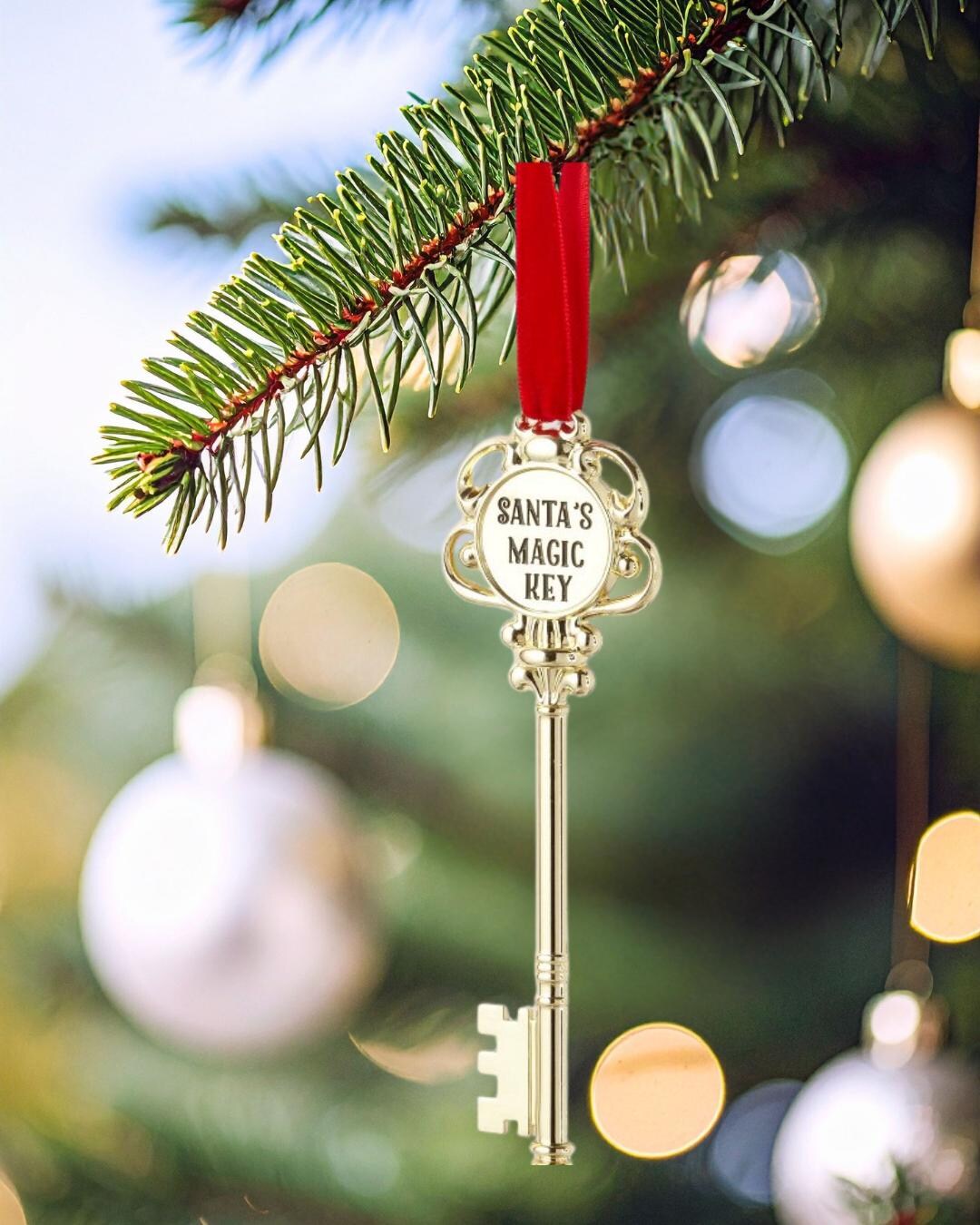 Santa's Magic Key' Christmas Tree Ornament Gold. 4" Tall - Etsy