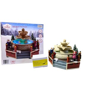 2024 Holiday Time Christmas Village Polyresin LED Holiday Fountain ...
