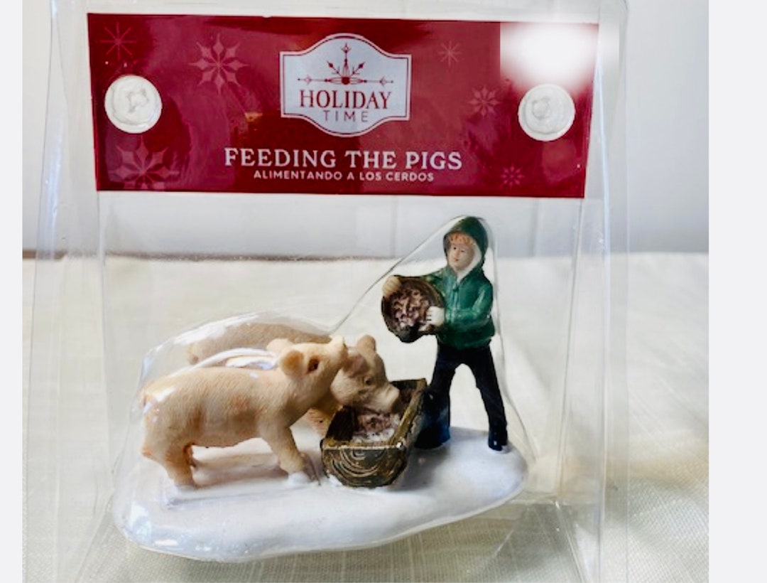 Holiday Time Feeding the Pigs Figurine, 2,5 Tall - Etsy
