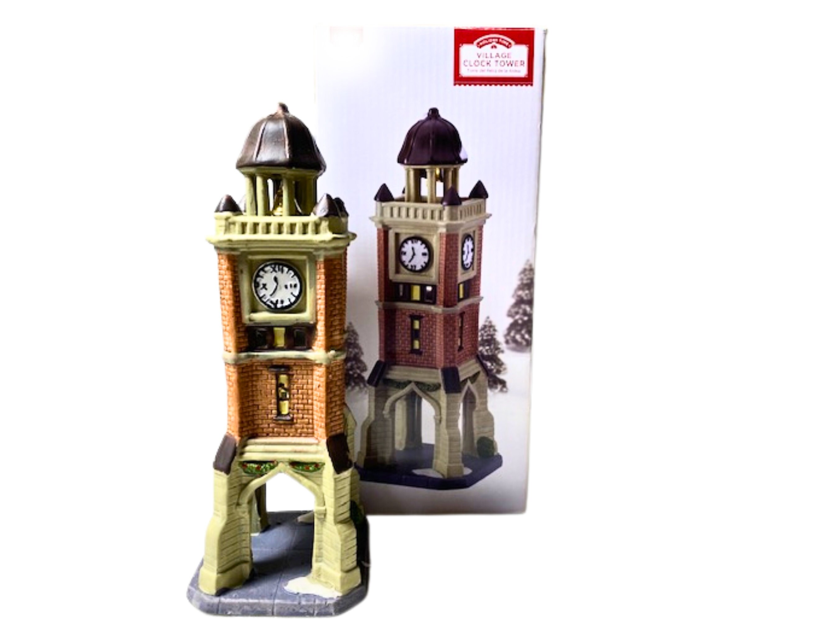 Holiday Time Village Clock Tower With Metal,9 Tall - Etsy