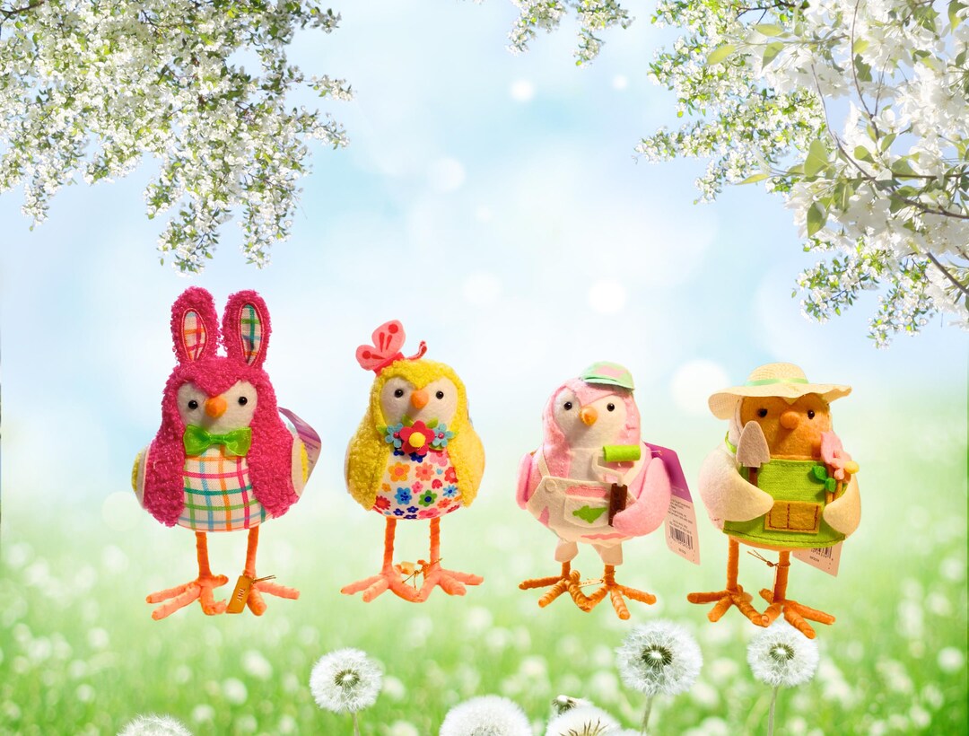 2025 Spritz Featherly Friends Easter Figurine Set of 4 - Etsy