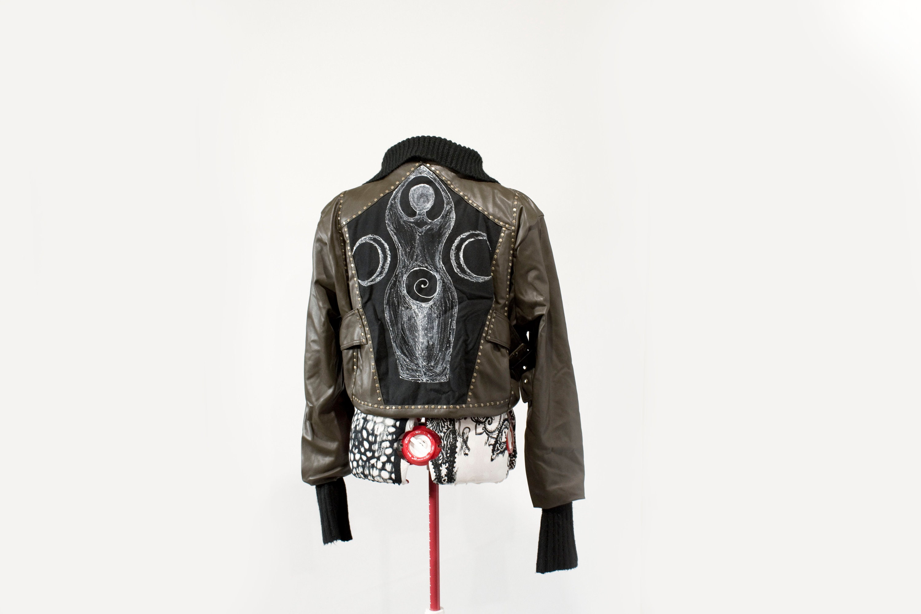 Bomber Style Jacket With Pockets, Metal Accents and Painted Backpiece ...