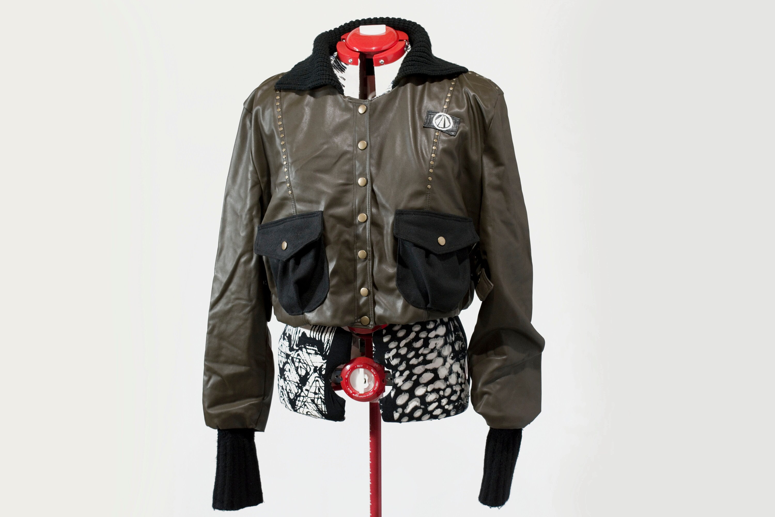 Bomber Style Jacket With Pockets, Metal Accents and Painted Backpiece ...