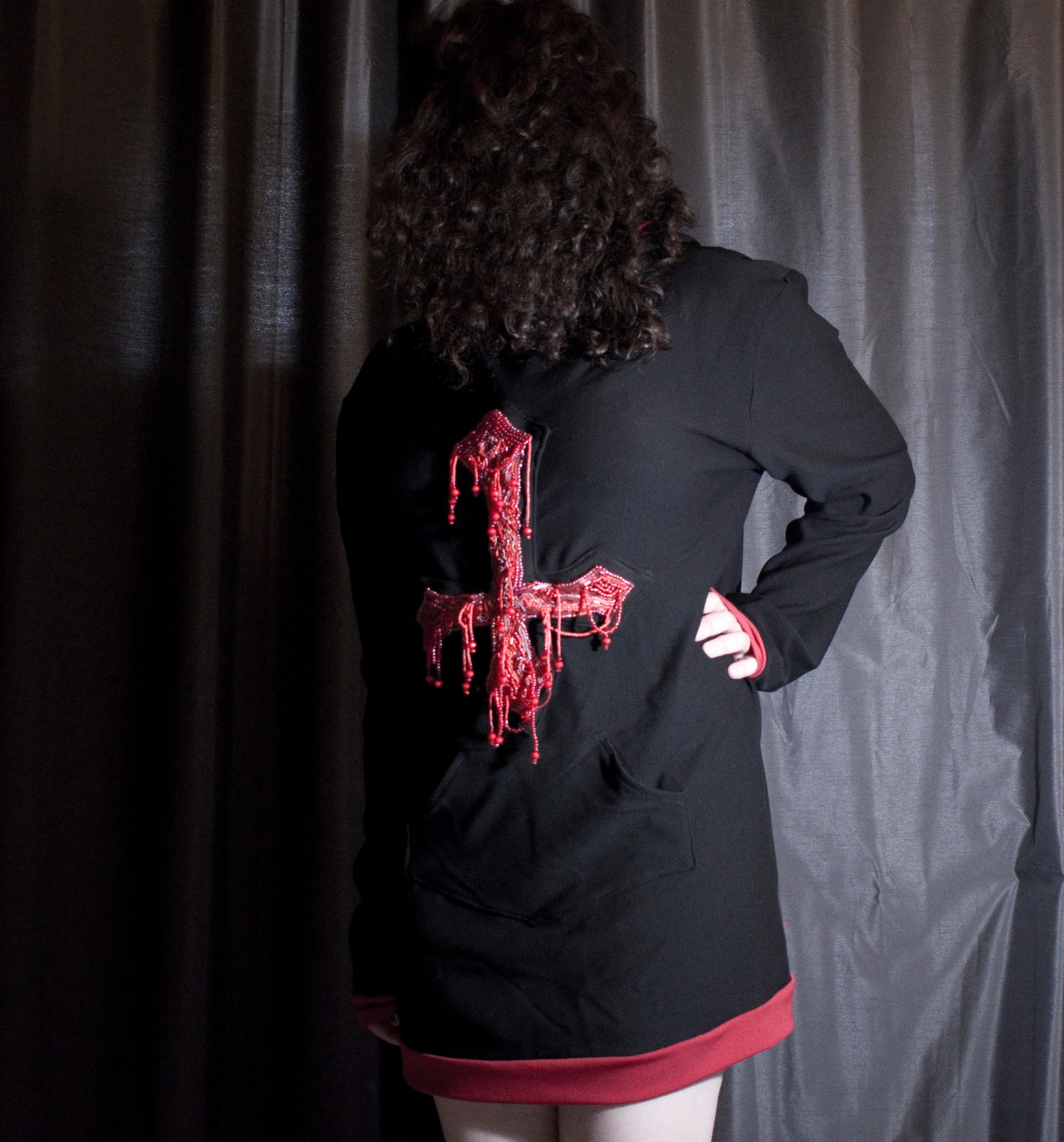 Inverted Cross, ''blood Dripping'', Oversized Hoodie With Pocket From ...