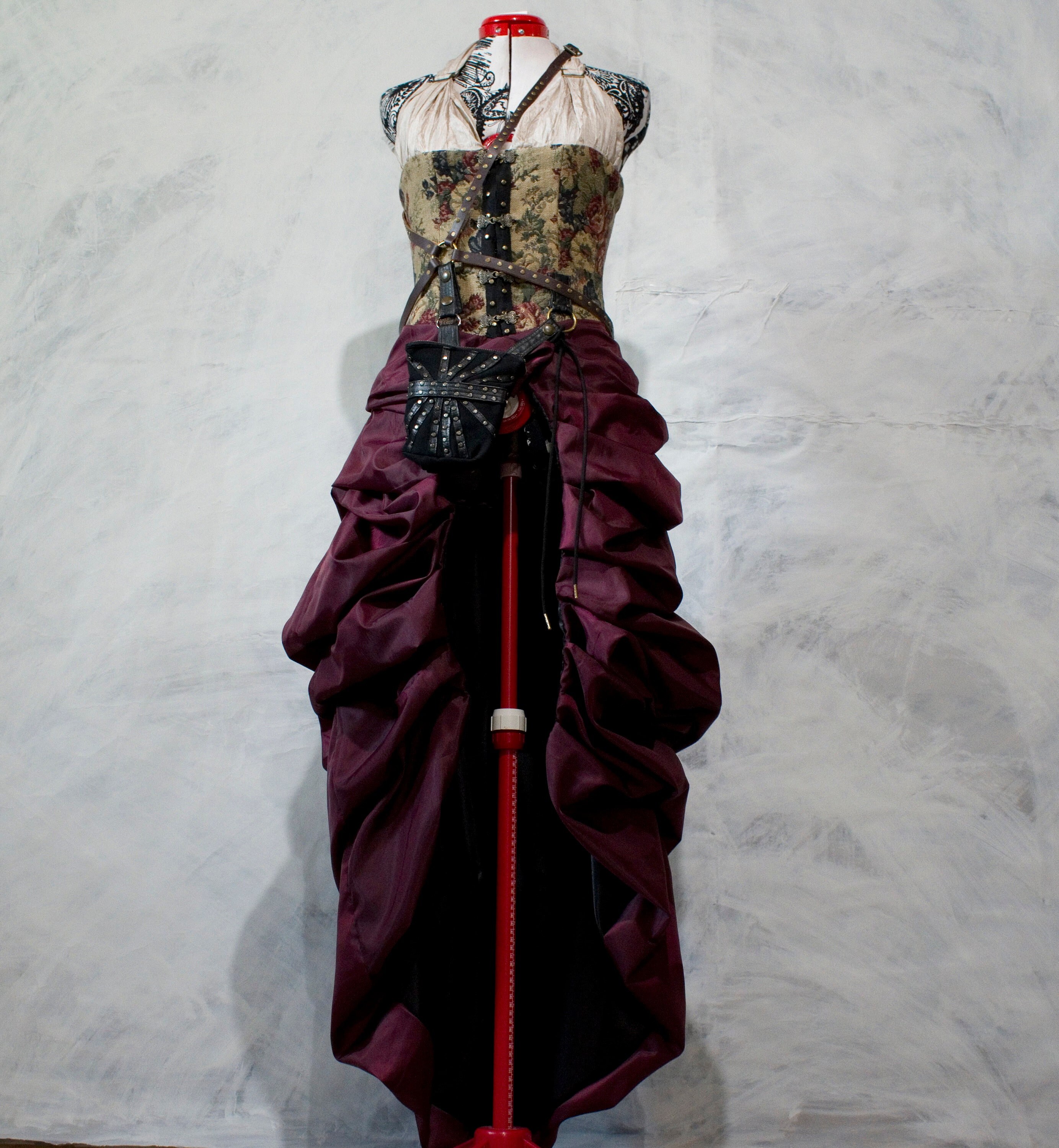 Steampunk Victorian Burlesque Dress, With Boned Bustier Style Halter ...